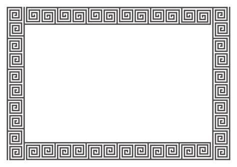 Greek Frame Pattern Roman Key Border Ancient Meander Vector Rectangle