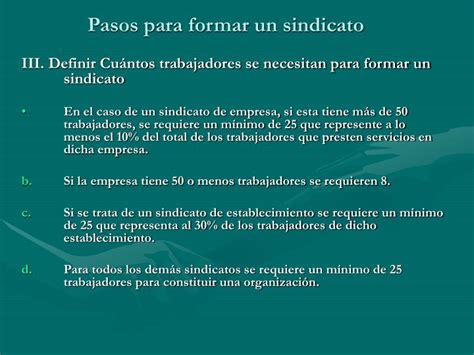 Desarrollo Sindical Pasos Para Formar Un Sindicato