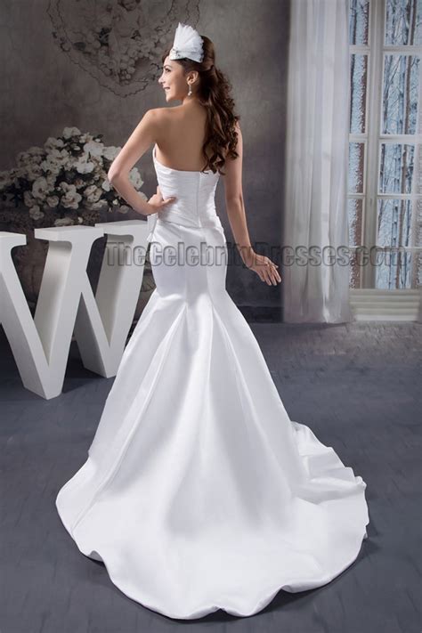 Trumpet Mermaid Strapless Chapel Train Wedding Dress TheCelebrityDresses