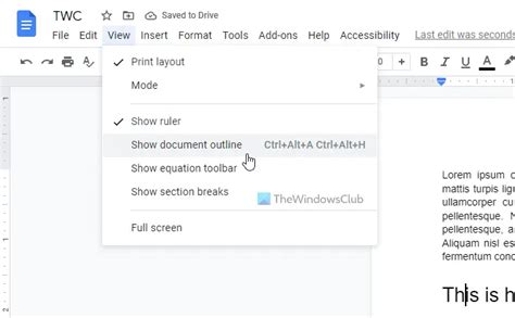 How To Create Document Outline In Google Docs