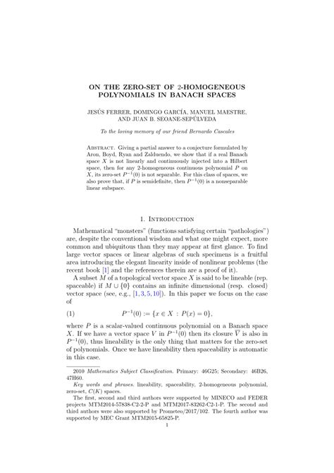 pdf on the zero set of 2 homogeneous polynomials in banach spaces