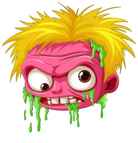 Premium Vector Isolated Cartoon Illustration Of A Zombie Head