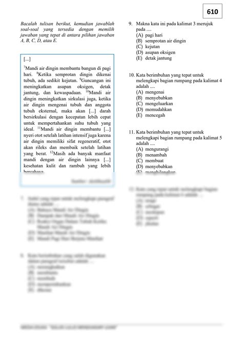 SOLUTION To Utbk Tps 2021 Pemahaman Bacaan Dan Menulis Fix Studypool