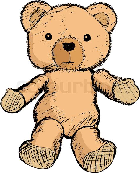 Hand Drawn Vector Sketch Illustration Of Teddy Bear Stock Vector