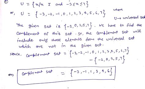 [solved] find the complement of the set given that u { x x course hero