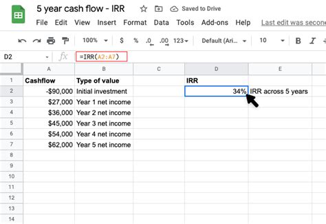 How To Use The IRR Formula In Google Sheets Sheetgo Blog