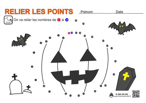 Relier Les Points Jusqu Halloween Arc En Ciel