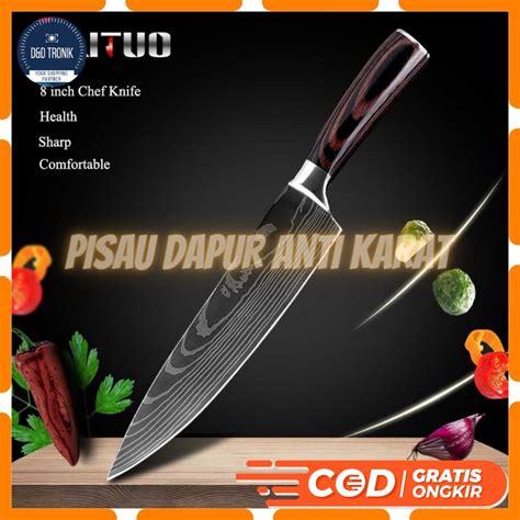 Jual Pisau Dapur Kitchen Chef Knife Baja Tajam Stainless Steel Anti