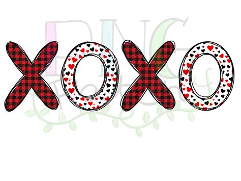 Día de San Valentín Rojo XO XO PNG Diseño Digital Etsy España