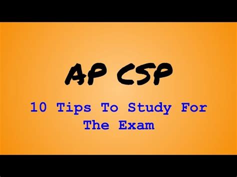 Ap Cs Principles Tips To Study For The Exam Youtube