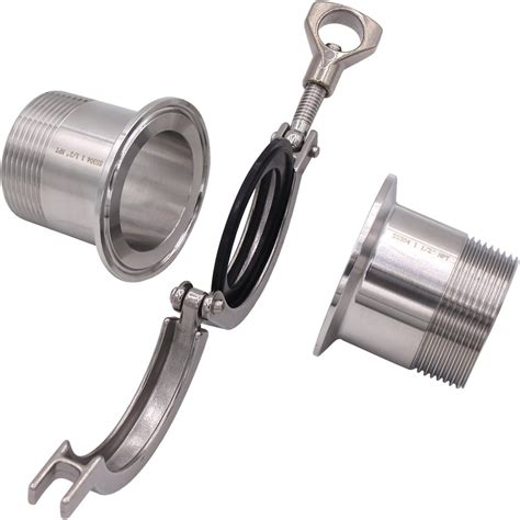 DERNORD 2 Pcs Sanitary Male Threaded Ferrule Pipe Fittings SUS304 Tri