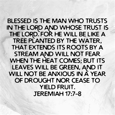 Jeremiah Blessed Is The Man Who Trusts In The Lord And Whose