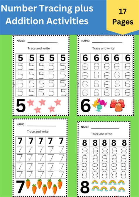 Number Tracing Worksheets To Plus Addition Worksheets