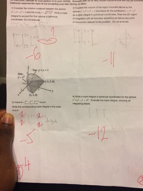 solved consider the volume contained between the sphere x 2