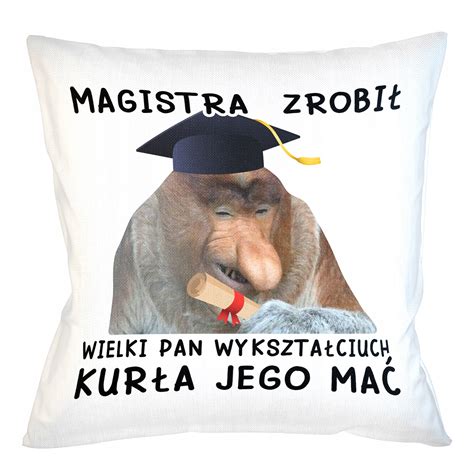 PODUSZKA DEKORACYJNA DLA MAGISTRA ŚMIESZNY PREZENT POD Cena Opinie