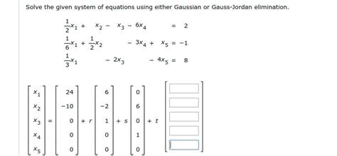 solved solve the given system of equations using either