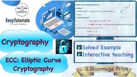elliptic curve ecc with example cryptography lecture series youtube