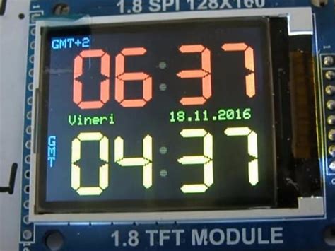 adjusting dual clock using ds3231 on 1 8 st7735 display clock display arduino projects