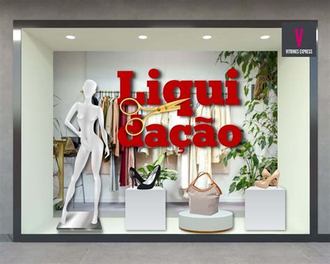 Adesivo de Vitrine Liquidação 5 Vitrines Express