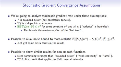 linear algebra convergence rate of stochastic gradient method analysis with more realistic