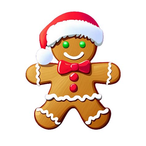 Gingerbread Man With Santa Hat Transparent PNG StickPNG
