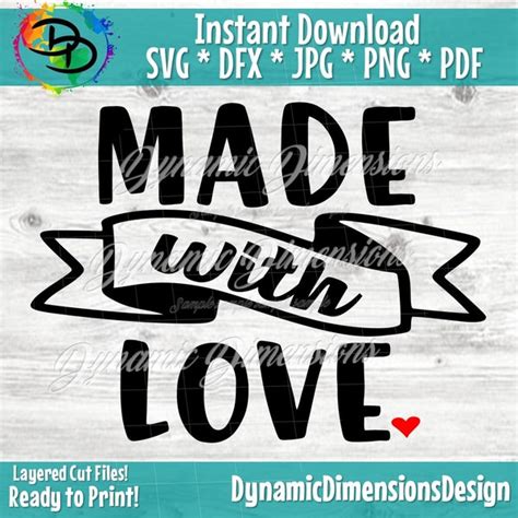 Made With Love Kitchen Svg Etsy