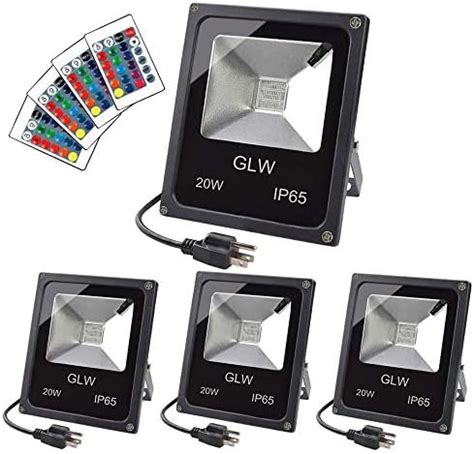 GLW 20W LED RGB Flood Light Waterproof IP65 Dimmable Color Changing 16