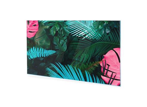 Obraz Na Szkle Homeprint Kolorowe Tropikalne Liście 120X60 Cm