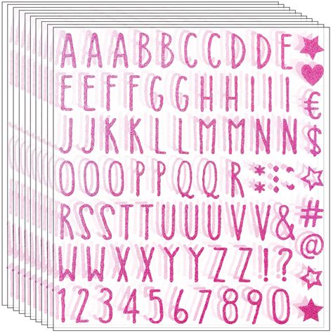 Snapklik Waynoda Glitter Alphabet Letter Stickers 800 Pieces 10