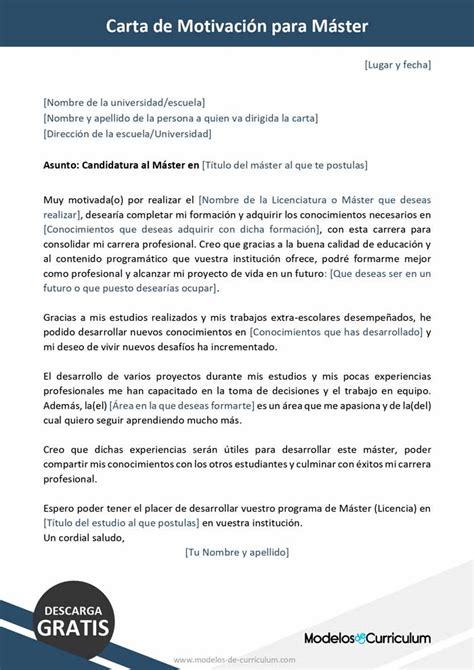 Ejemplo De Carta De Motivacion