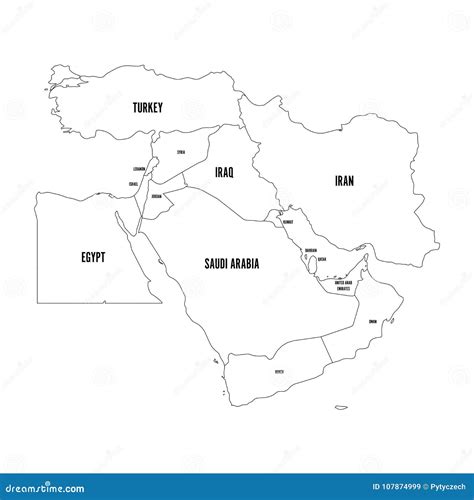 Mapa Político Ilustration Plano Simple Del Vector Del Esquema De