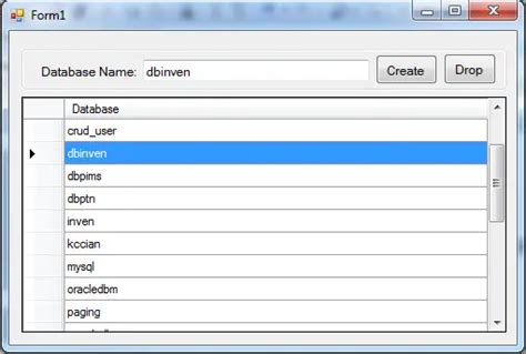 how to create and drop mysql database using visual basic sourcecodester