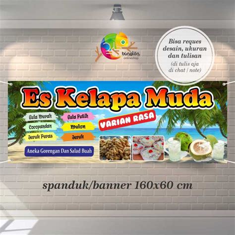 160x60 Spanduk Banner Es Kelapa Muda Varian Rasa Lazada Indonesia