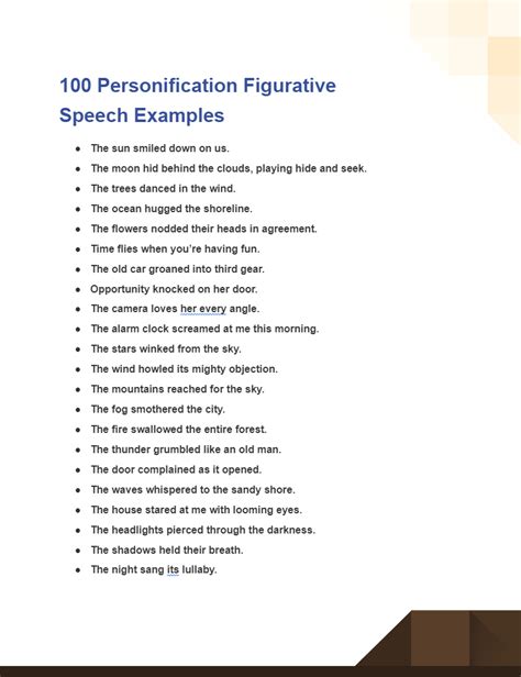 Personification Figurative Speech Examples How To Write Pdf Tips