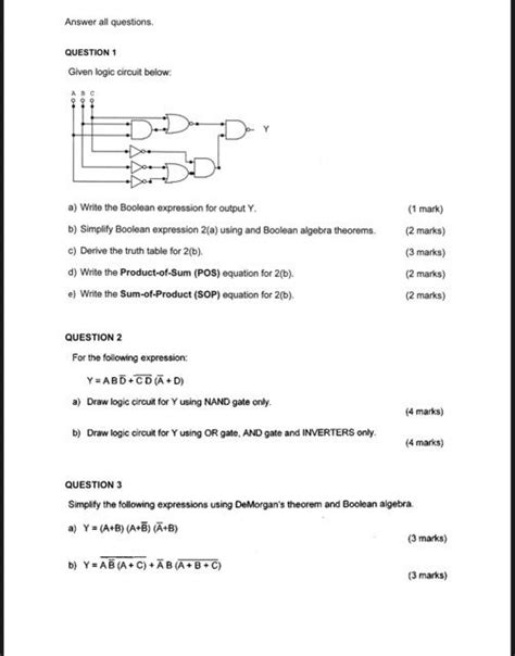 solved given logic circuit below a write the boolean