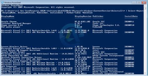 powershell script to list installed software expert advice