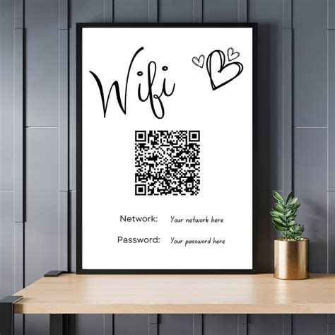 Wifi Qr Code Sign Printable Wifi Sign Wifi Password Sign Editable