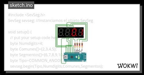 7 segmentos 4 digitos ac wokwi esp32 stm32 arduino simulator