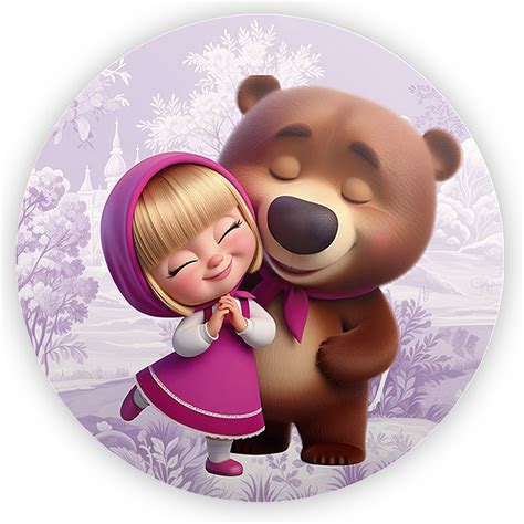 Painel Redondo Masha E O Urso Sublimado 3D Sublitex painéis