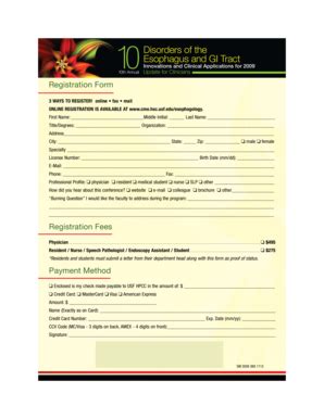 Fillable Online Cme Hsc Usf Printable Registration Form Continuing