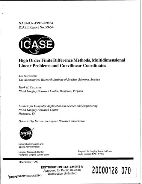 pdf high order finite difference methods multidimensional linear problems and curvilinear