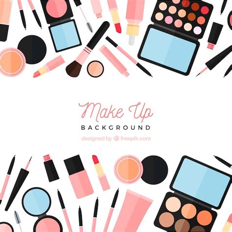 Fondo de maquillaje con diseño plano Vector Gratis