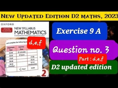 Exercise 9 A Question 3 D E F D2 Updated Edition2023 Oxford