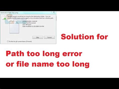 How To Solve Destination Path Too Long Error In Windows Windows