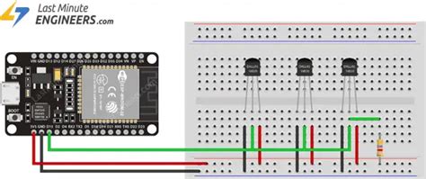 interface multiple ds18b20s with esp32 and display values on web server