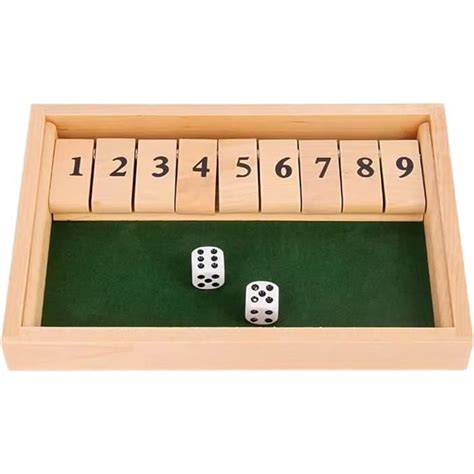 EACHHAHA Shut The Box Jeu de société eois Classique Jeu de dés Jeu de