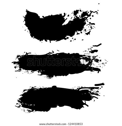 Collection Paint Splash Vector Set Brush Stock Vector Royalty Free