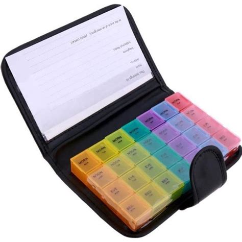 Pilulier Semainier 28 Compartiments 7 Couleurs Multicolores Pilulier