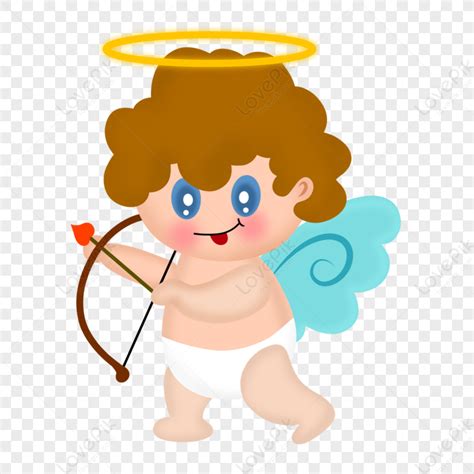 활과 화살을 들고 파란 눈의 곱슬 큐피드 화살표 일러스트 날개 동네 사람 PNG 일러스트 무료 다운로드 Lovepik
