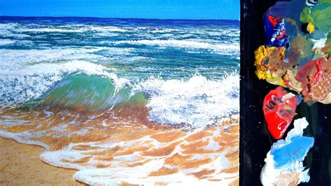 How To Paint Crashing Waves On Acrylic Time Lapse Painting Painting